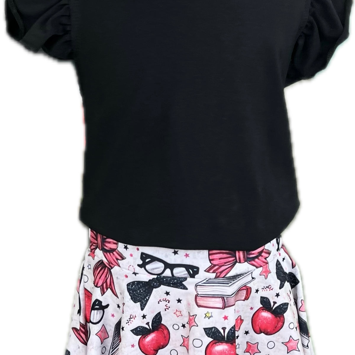 First Day Flair Reading – Girls Back-to-School Outfit with Apple & Book ...